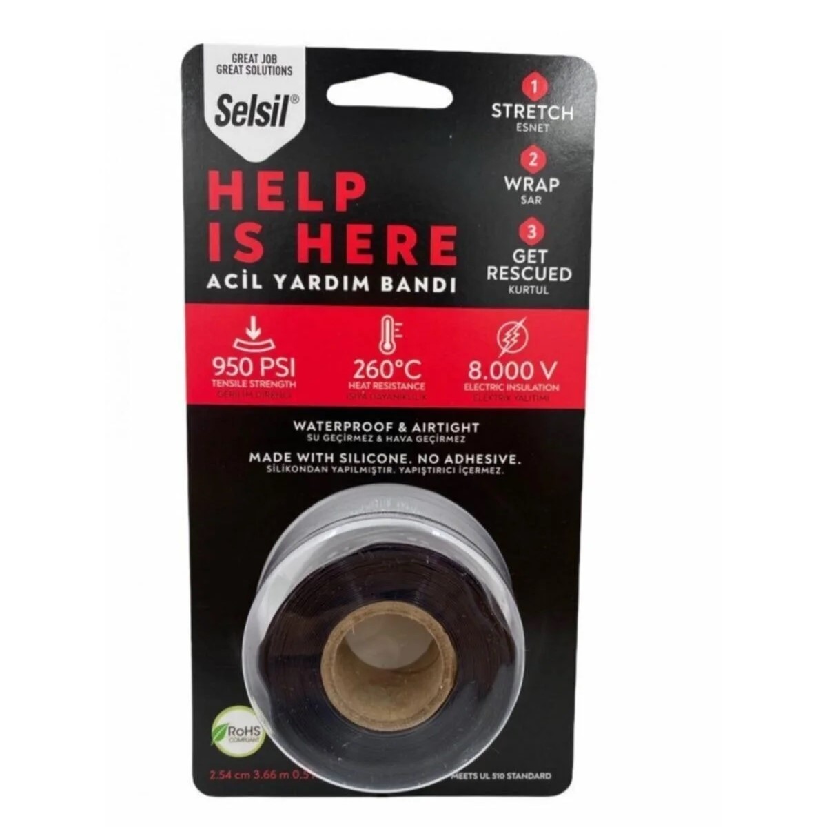 Selsil Acil Yardım Bandı 25,4mm X 3,66m X 0,5mm | Https ...